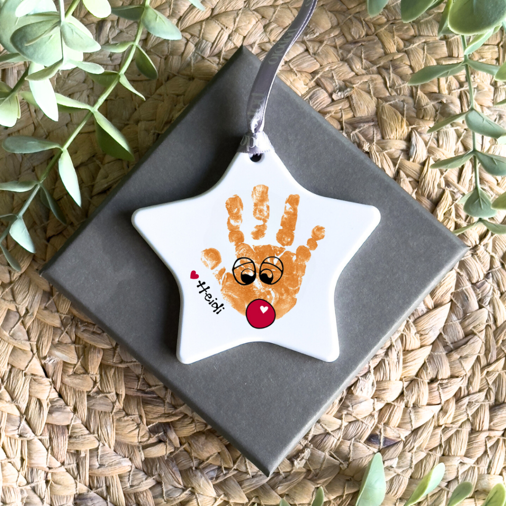 Rudolph Hand Print Star Decoration | Popolo Ceramico