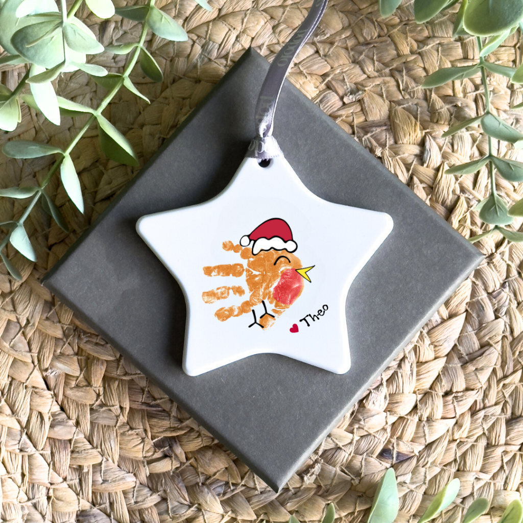 Robin Hand Print Star Decoration | Popolo Ceramico